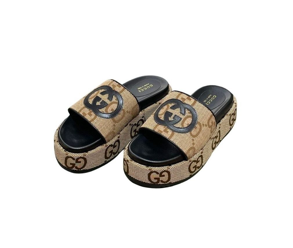 Gucci Platform Slide Sandal Brown For Women ‎ - DAAXIO.US