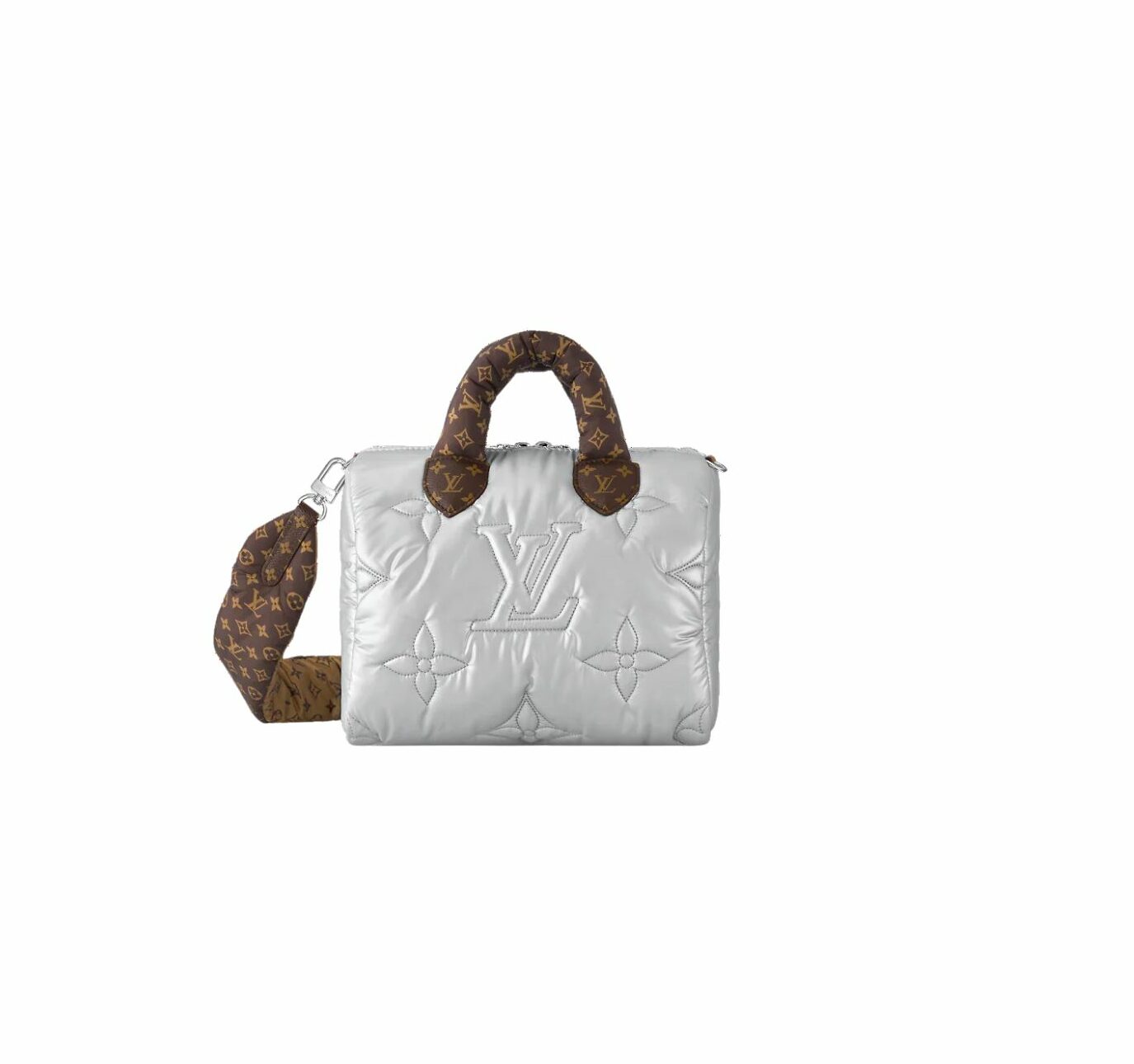 Louis Vuitton Speedy Bandoulire 25 Bag Sliver Tone/Blue For Women 9.8n ...
