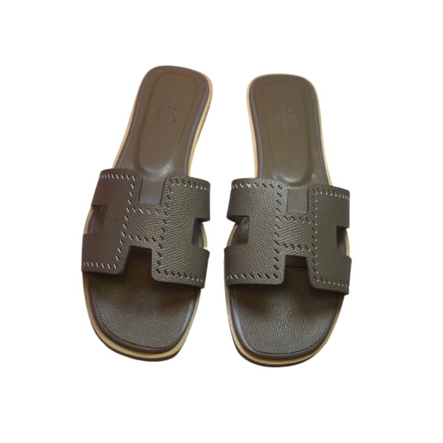 Hermes Oran Sandal Green Khaki For Women - DAAXIO.US