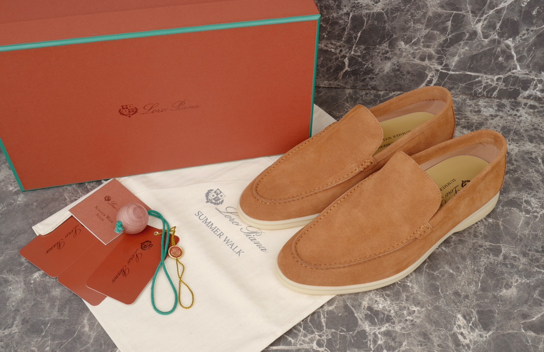 Loro Piana Summer Walk Loafers Brown For Men FAE8124 - DAAXIO.US