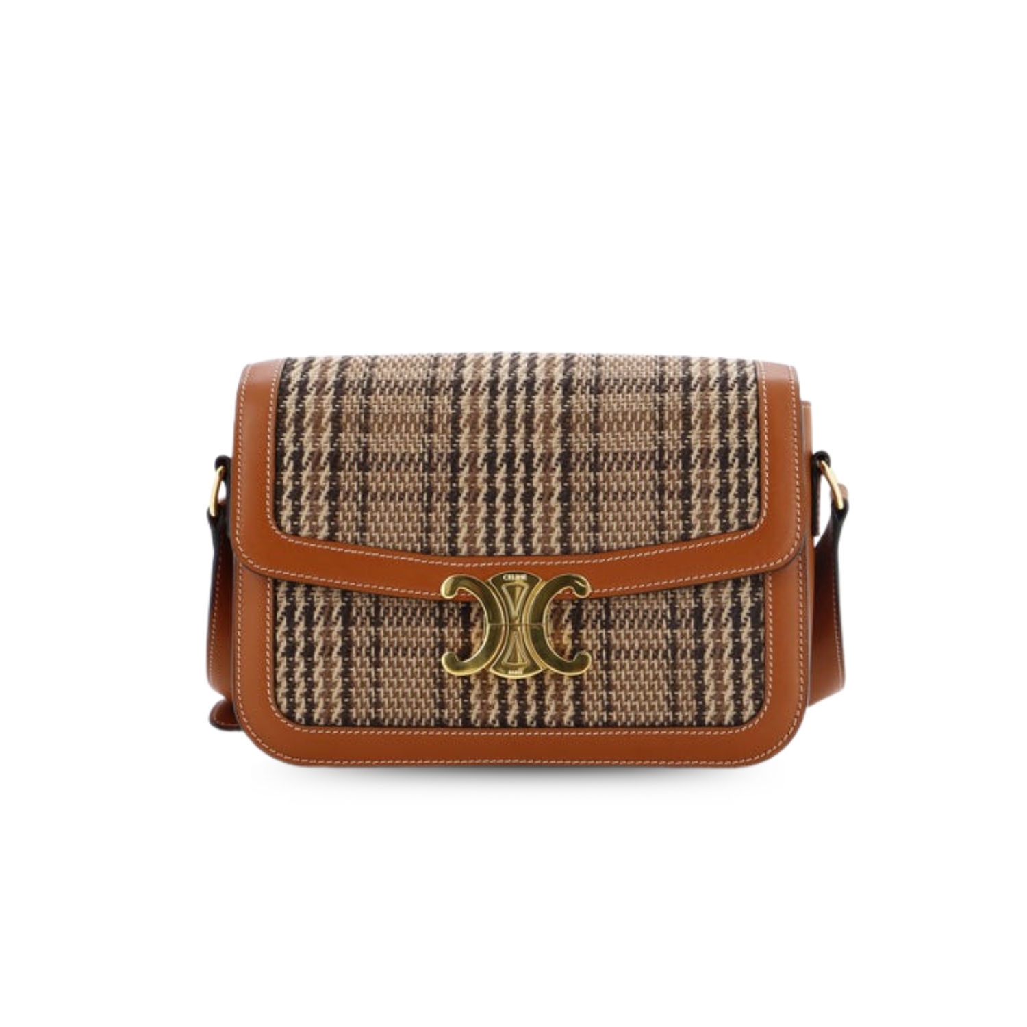 Celine Teen Triomphe Check Bag Brown For Women 7in/18.5cm - DAAXIO.US