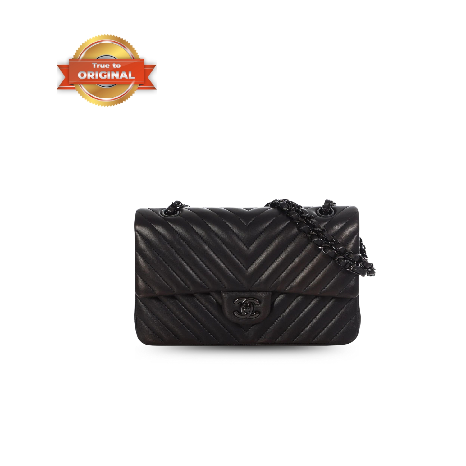 [True-to-ORIGINAL] Chanel Chevron Classic Handbag Black For Women 10.2in/26cm - DAAXIO.US