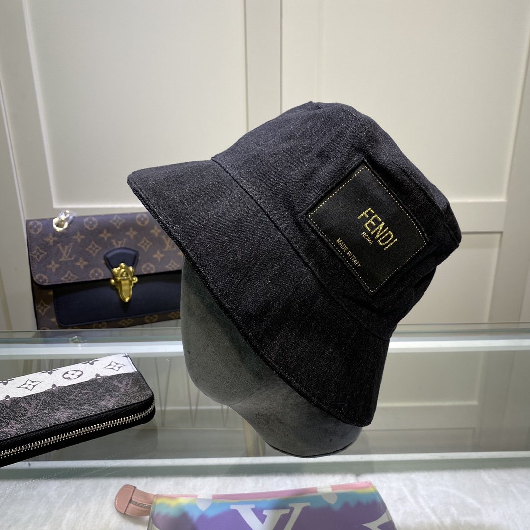 Fendi Denim Bucket Hat Black Fendi Hat - Member of MassTone