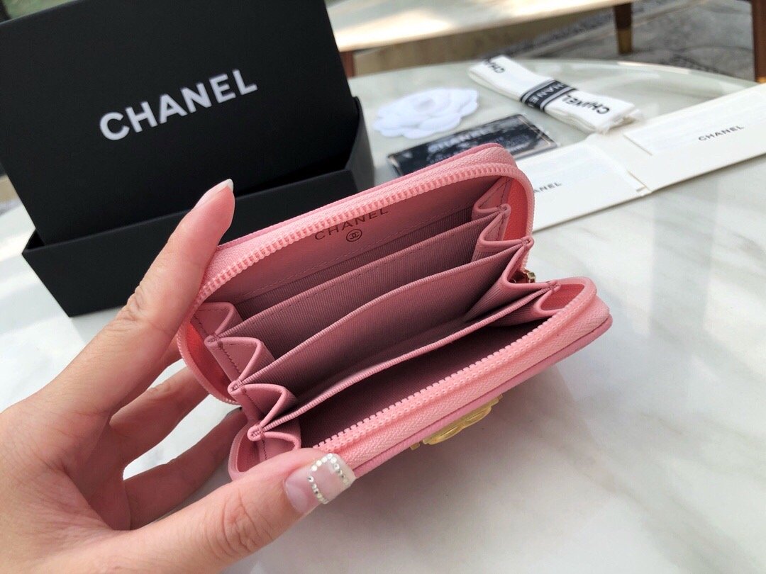 Chanel CO-CO Boy Chanel Zipped Coin Purse 11cm/4.3in Gold Toned ...