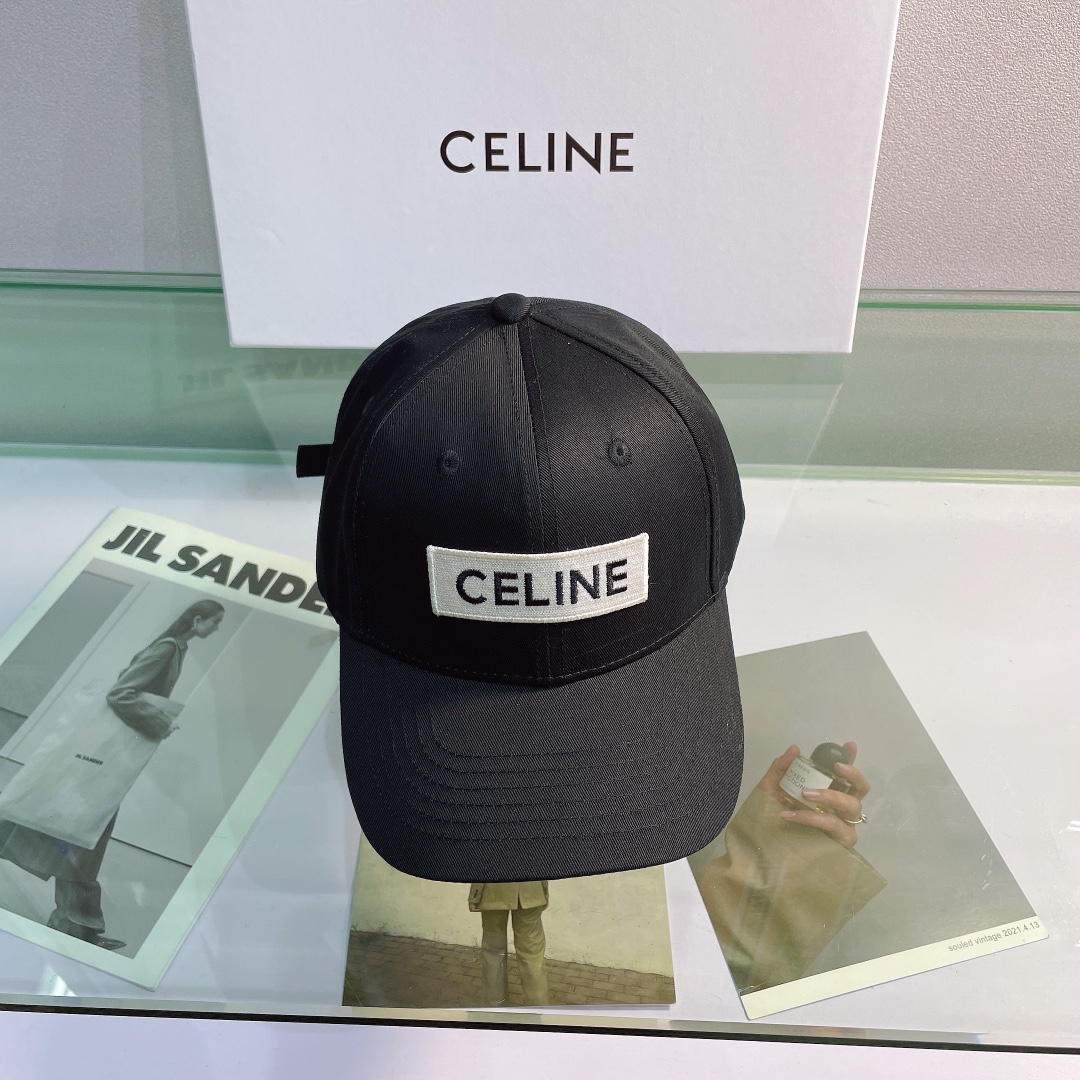Celine Baseball Cap In Cotton Black - Member of MassTone