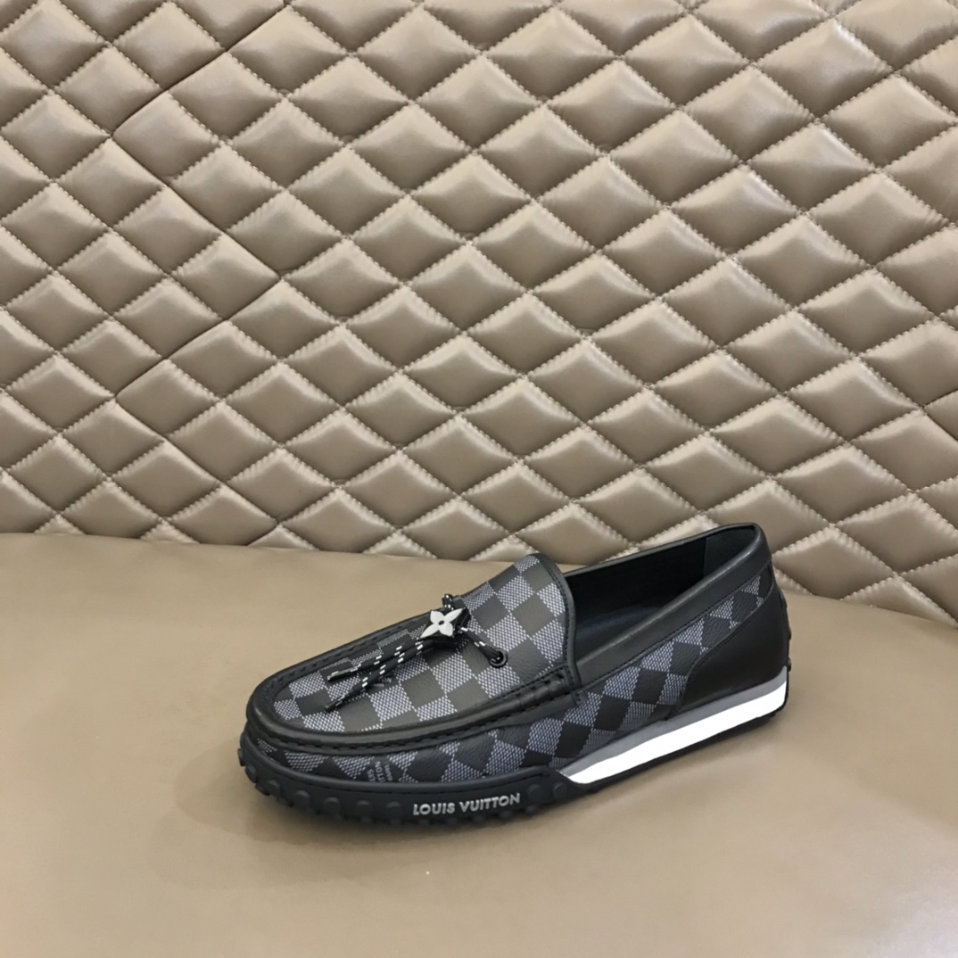 Louis Vuittion LV Racer Moccasin Black Checkered Pattern For Men LV ...