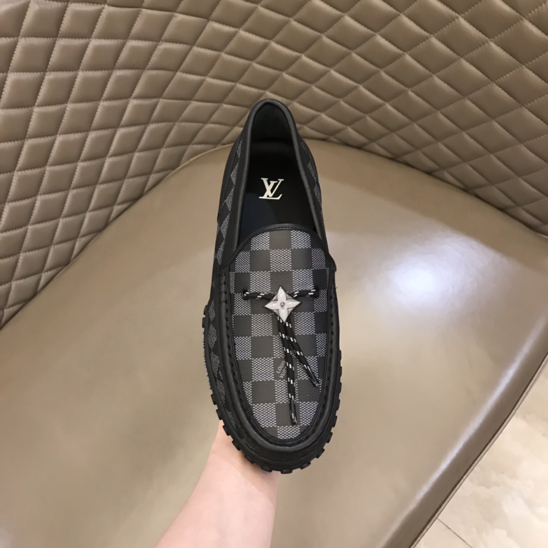 Louis Vuittion LV Racer Moccasin Black Checkered Pattern For Men LV ...