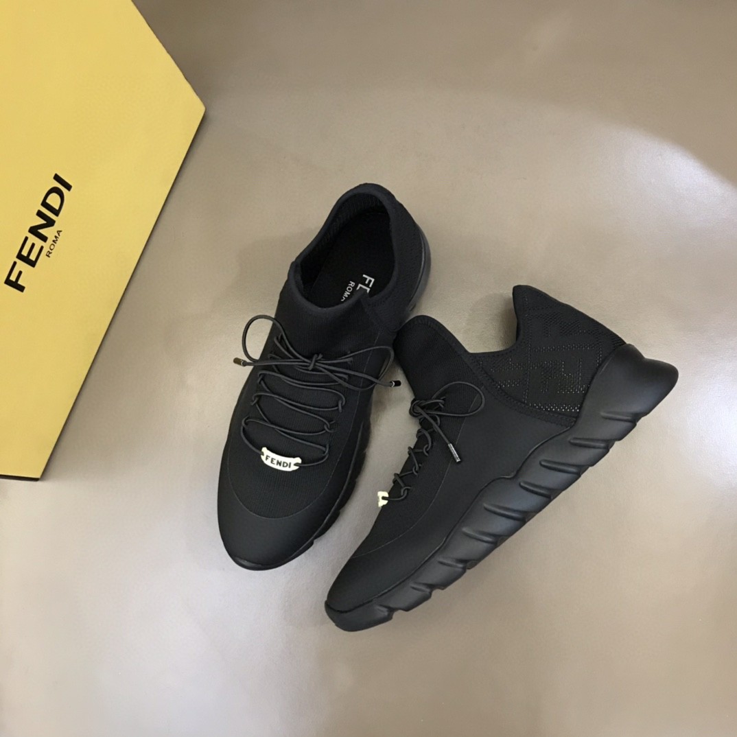 Fendi High Top Sneakers Black For Men - DAAXIO.US
