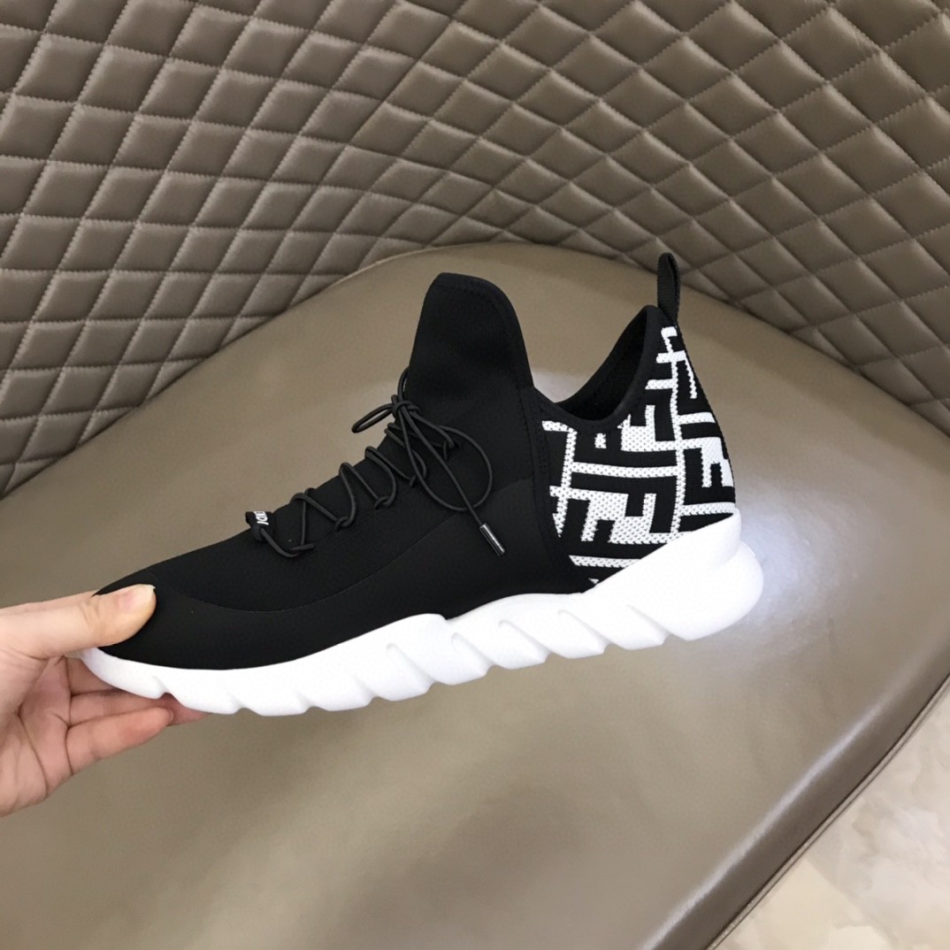 Fendi High Top Sneakers Black For Men - DAAXIO.US